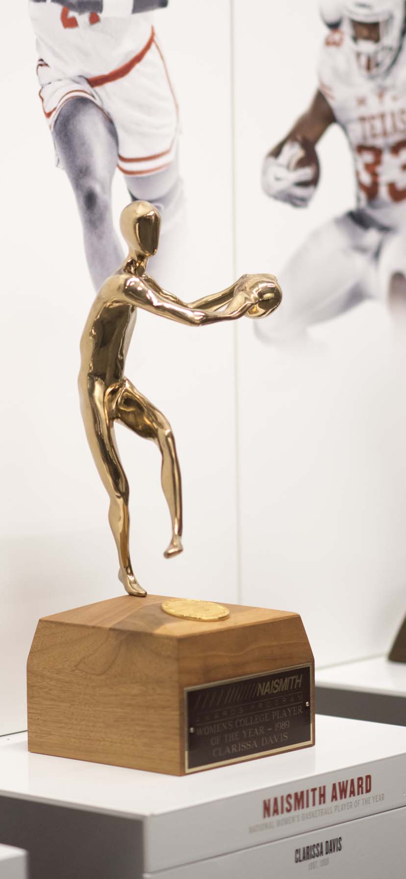 Clarissa Davis Naismith Trophy in Texas Hall of Fame - Horns Illustrated