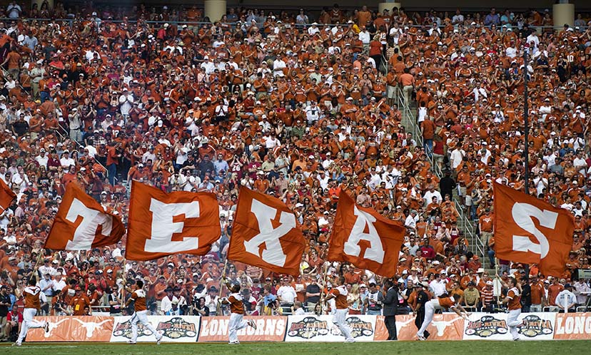 Texas Fans with Texas Flags - Horns Illustrated
