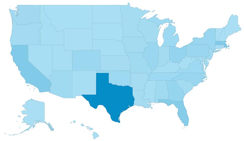 US Map of Visitors - Horns Illustrated