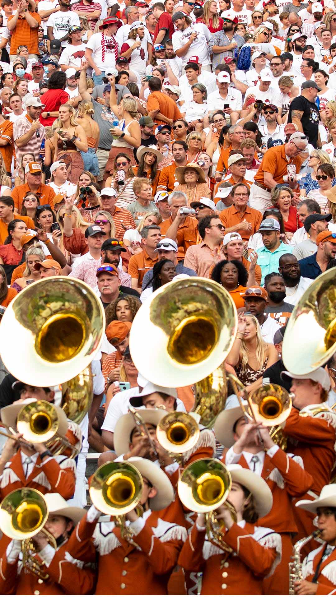 Texas Fans and Band in Arkansas - Horns Illustrated