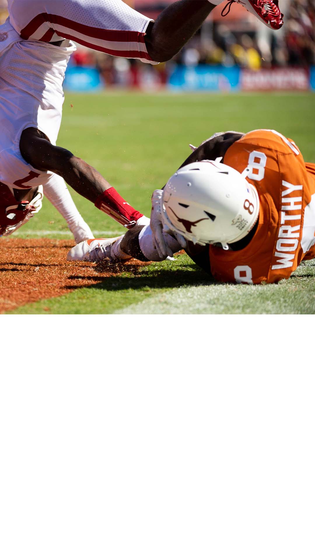 Xavier Worthy feet in touchdown - Horns Illustrated